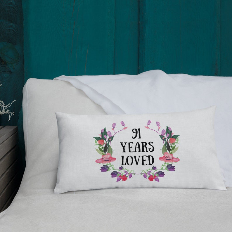 91 Years Loved Pillow Personalized Grandma Pillow for 91st | Etsy
