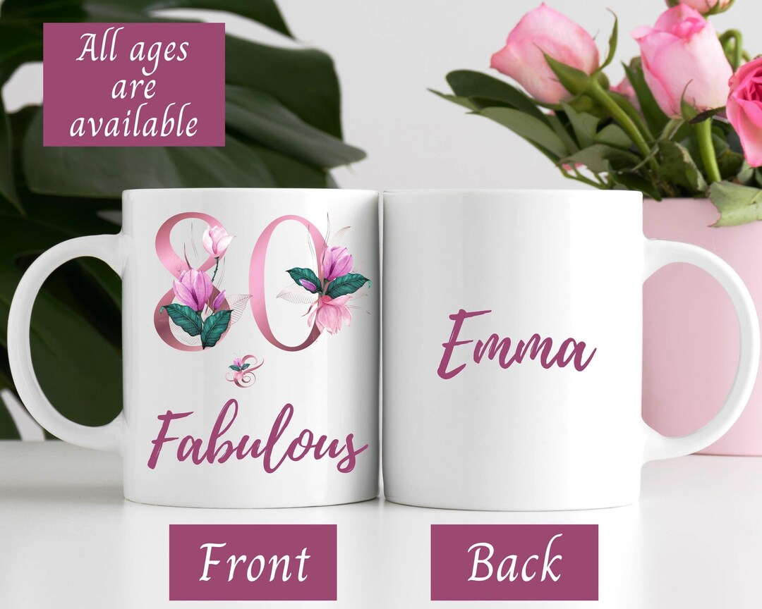 80 and Fabulous Coffee Mug for Woman, 80th Birthday Gift for Her ...