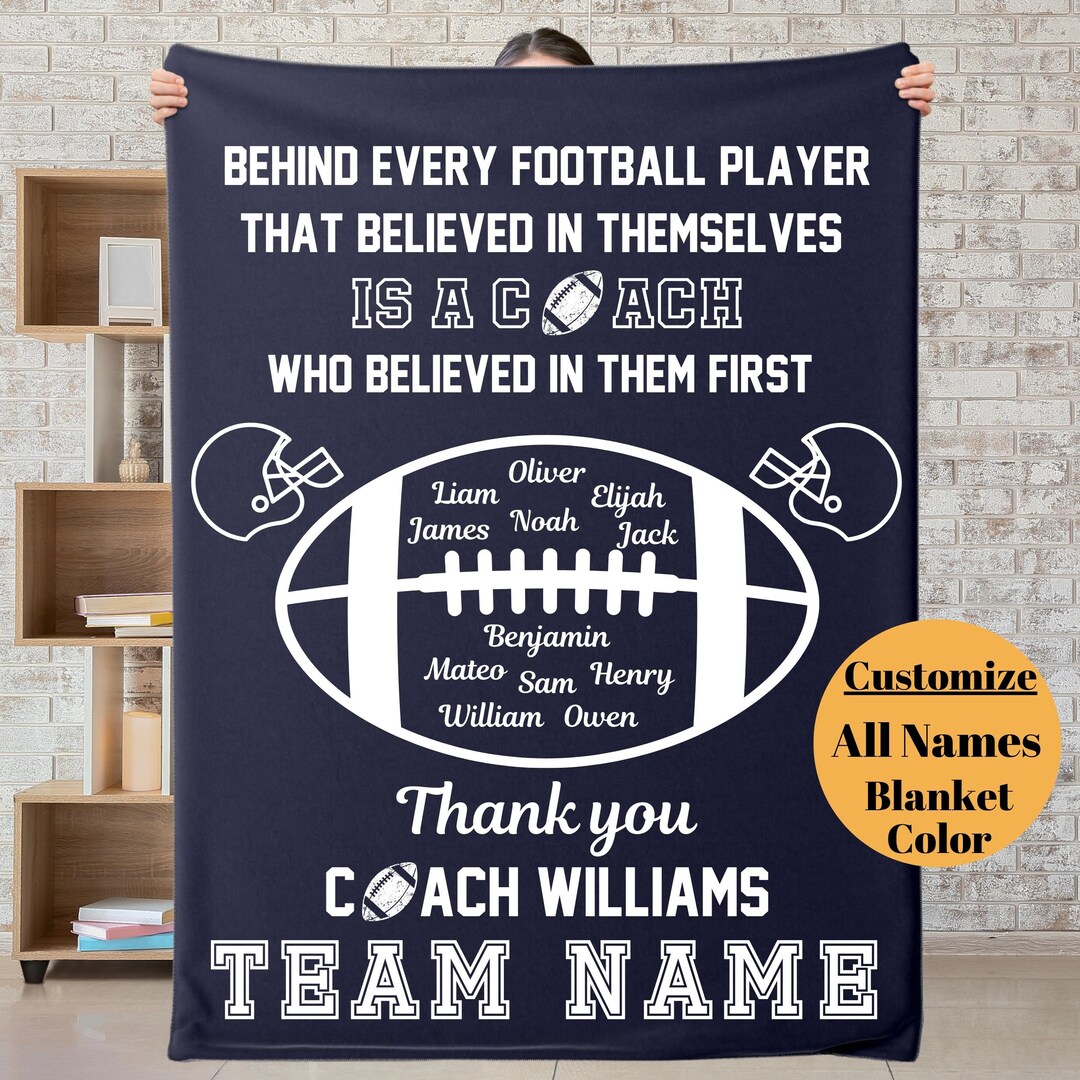 Personalized Football Blanket, Custom Football Coach Blanket, Custom ...
