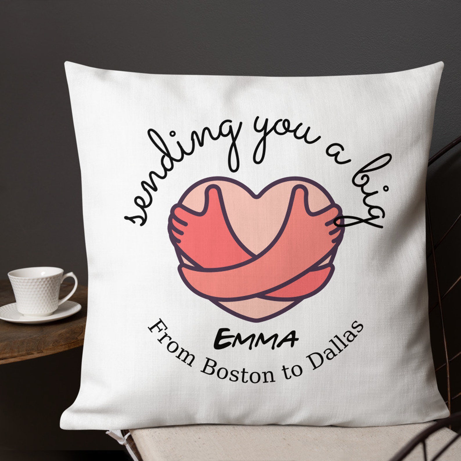 Virtual Hug Gift Personalized Hug Cushion Galentine's - Etsy