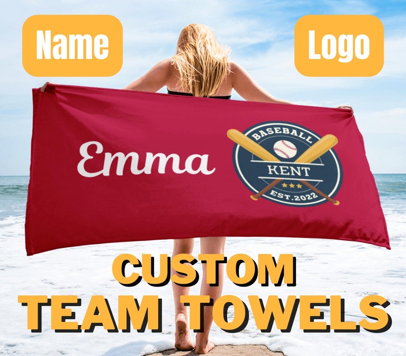 Custom Team Towel Personalized Team Towel Team Logo Sport - Etsy