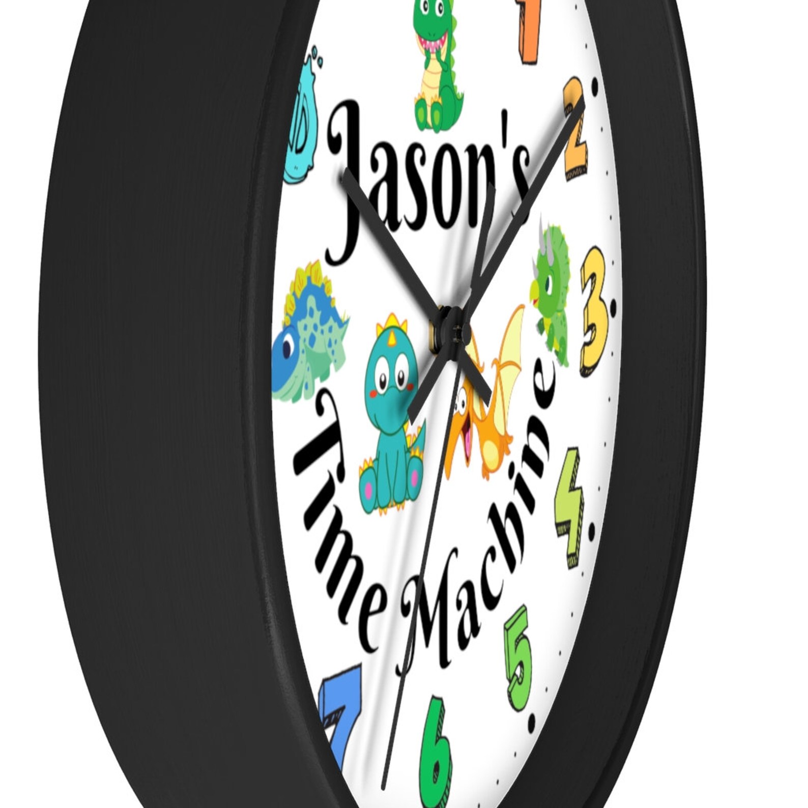 Wall Clock Kids Personalized Kids Room Clock Custom Dinosaur - Etsy