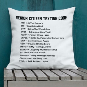 Senior Citizen Texting Code, Gift for Senior Women and Men, Funny Gag ...