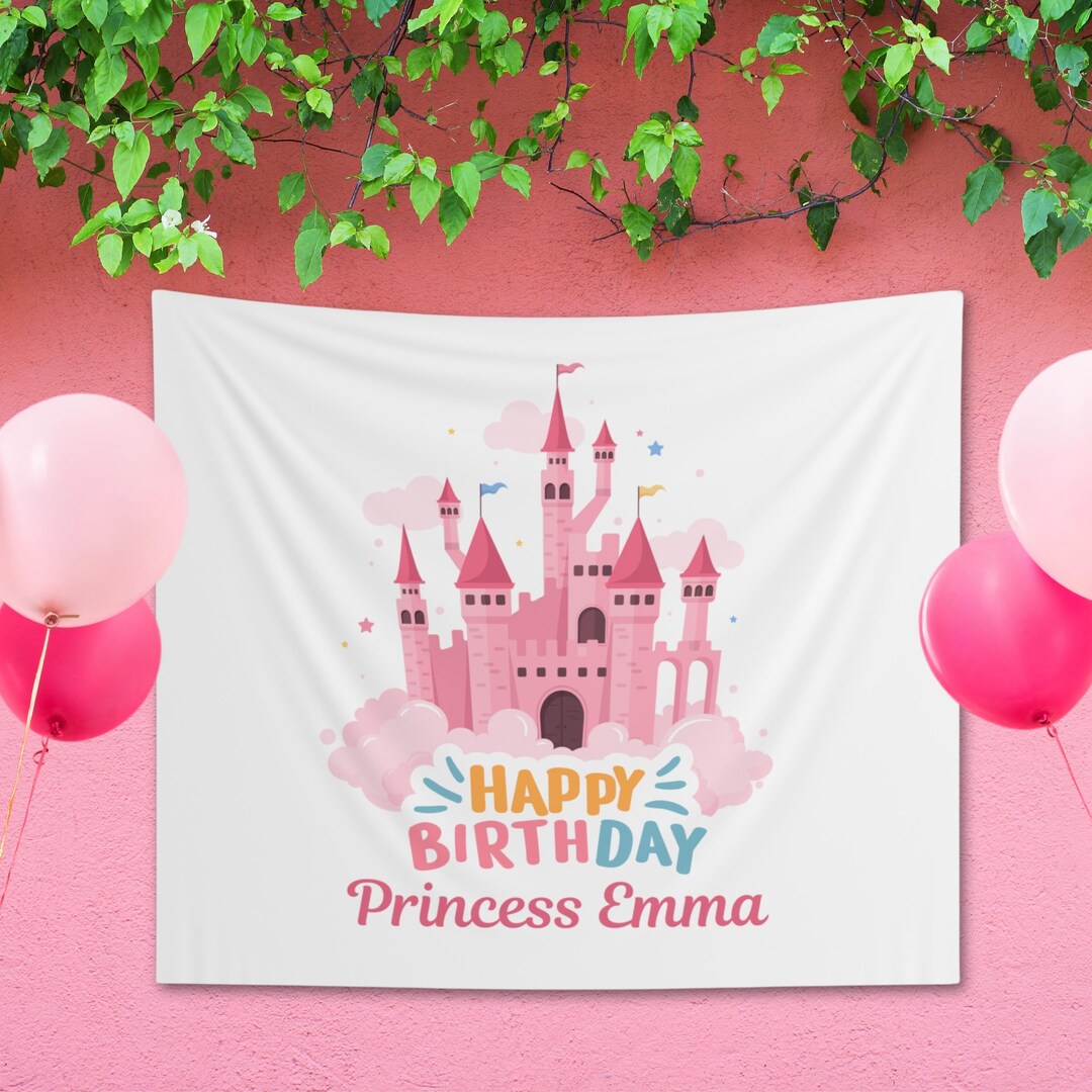 Princess Castle Custom Birthday Banner, Custom Birthday Banner ...