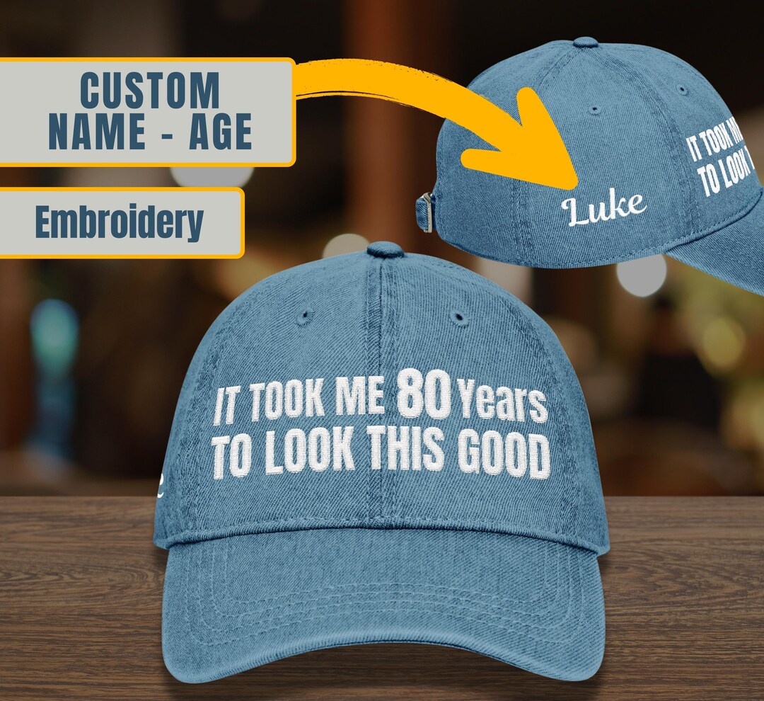 Custom 80th Birthday Embroidered Hat: Funny Milestone Gift - Etsy