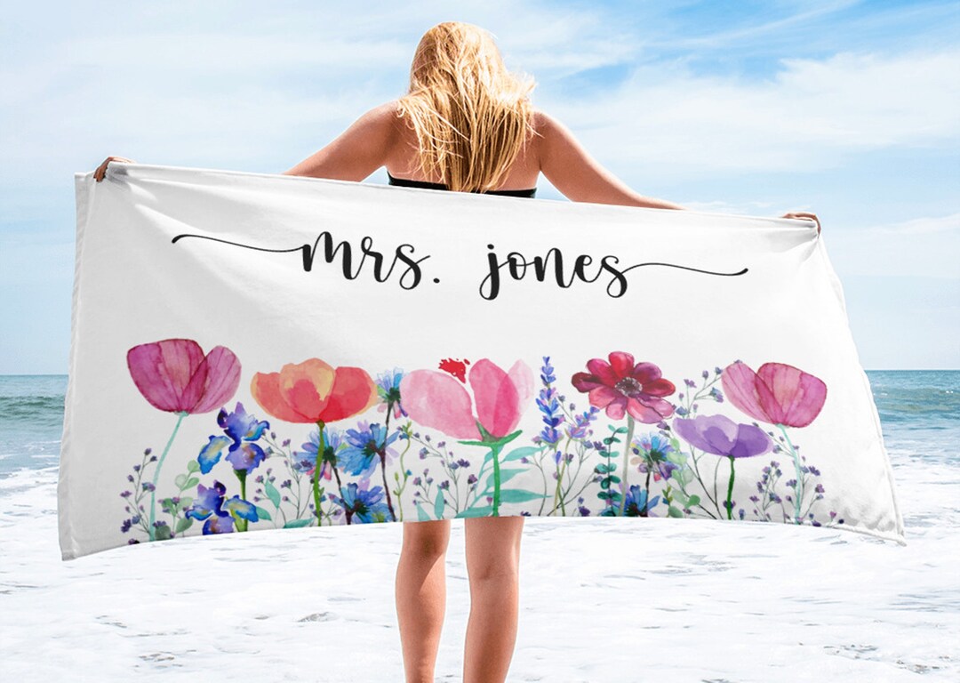 Serviette de mariée personnalisée, serviette de plage de mariée personnalisée, serviette ...