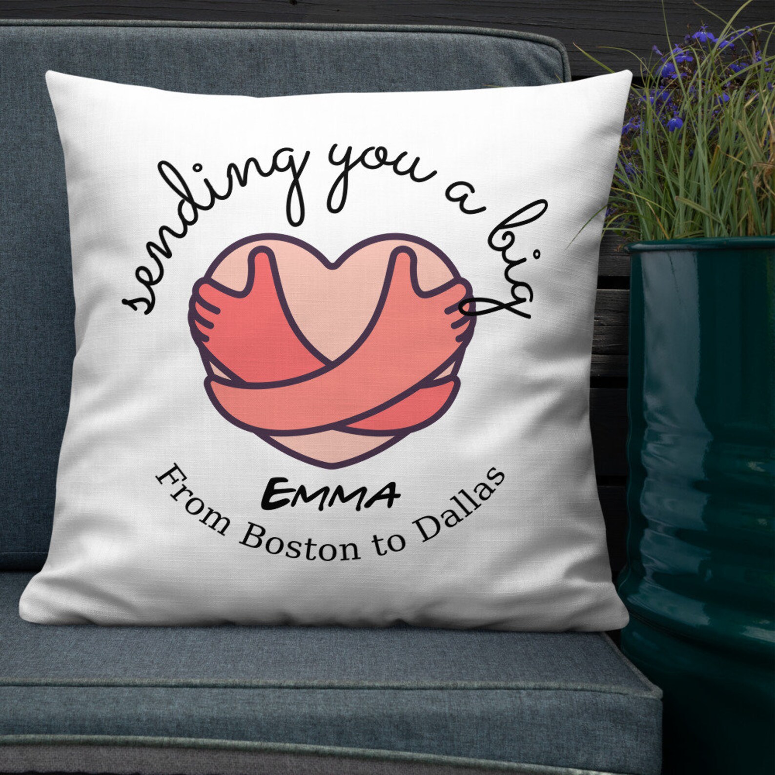 Virtual Hug Gift Personalized Hug Cushion Galentine's - Etsy
