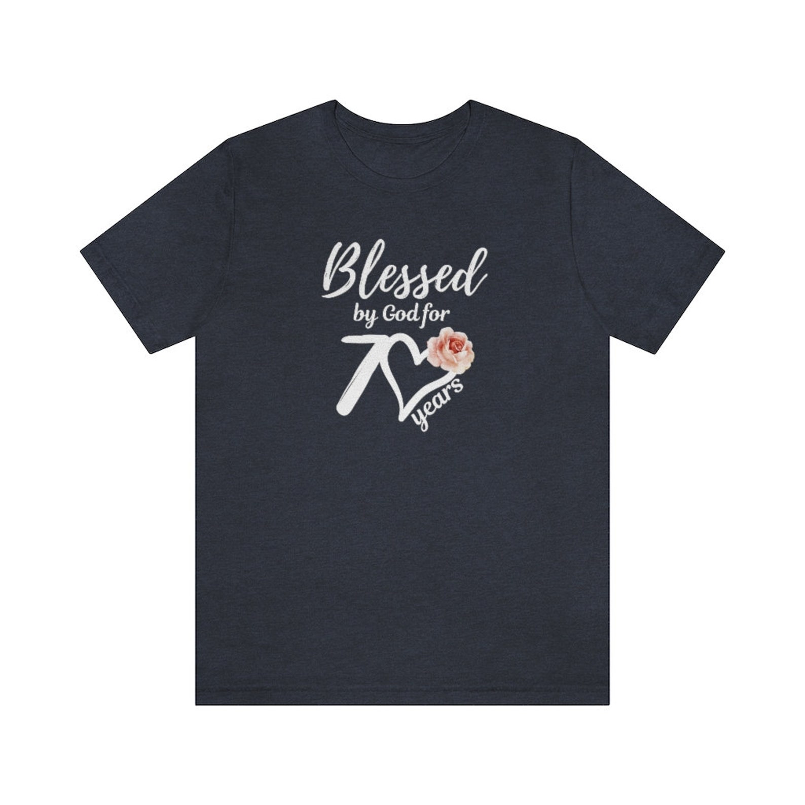 Blessed by God for 70 Years Birthday Tshirt, 70 Years Blessed Shirt for ...