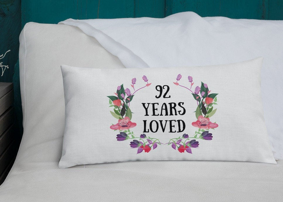 92nd Birthday Gifts for Women, 92 Year Old Female, 92 Years Loved ...