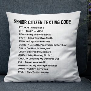 Senior Citizen Texting Code, Gift for Senior Women and Men, Funny Gag ...