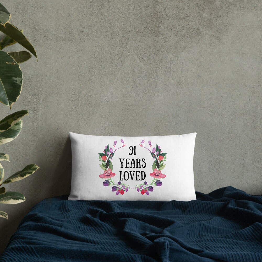 91 Years Loved Pillow Personalized Grandma Pillow for 91st | Etsy