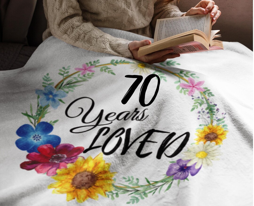 70 Years Loved Personalized Blanket, Grandma Blanket for 70th Birthday ...