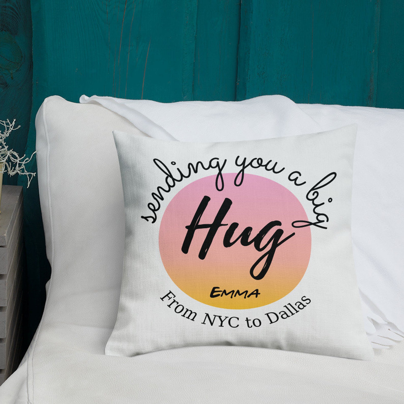 Personalized Hug Cushion Virtual Hug Gift Galentine's - Etsy
