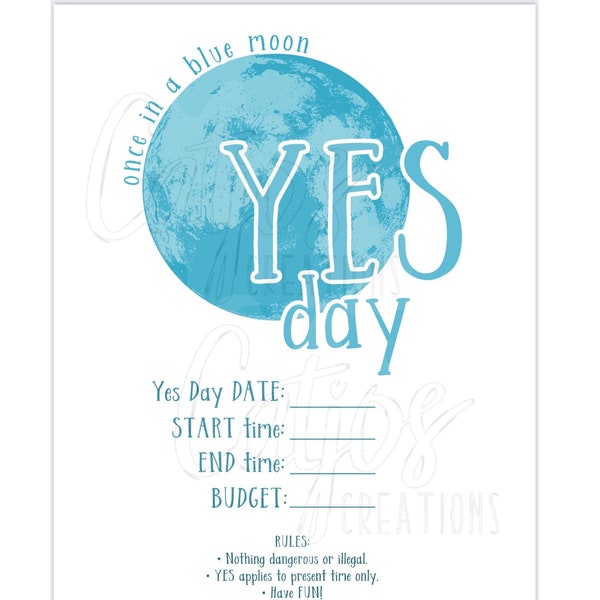 Yes Day Printable - Etsy