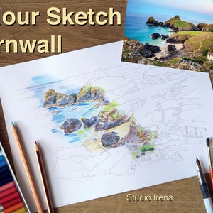 Colour Sketch Cornwall - Classic Landscapes to Colour and Paint ...