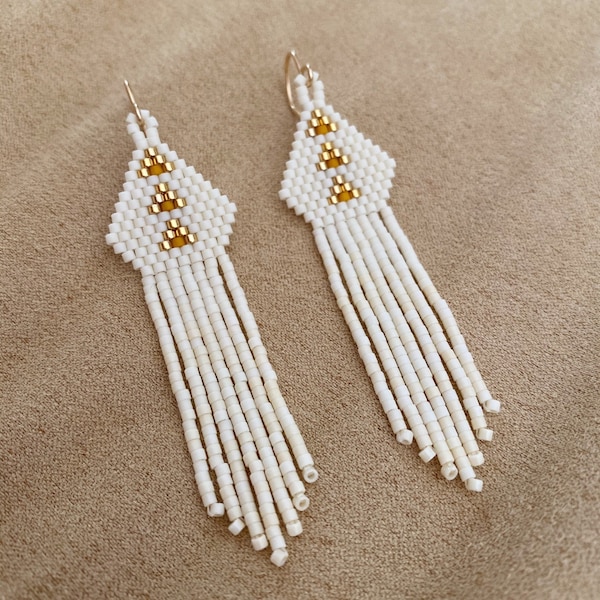Seed Beaded Earrings - Etsy