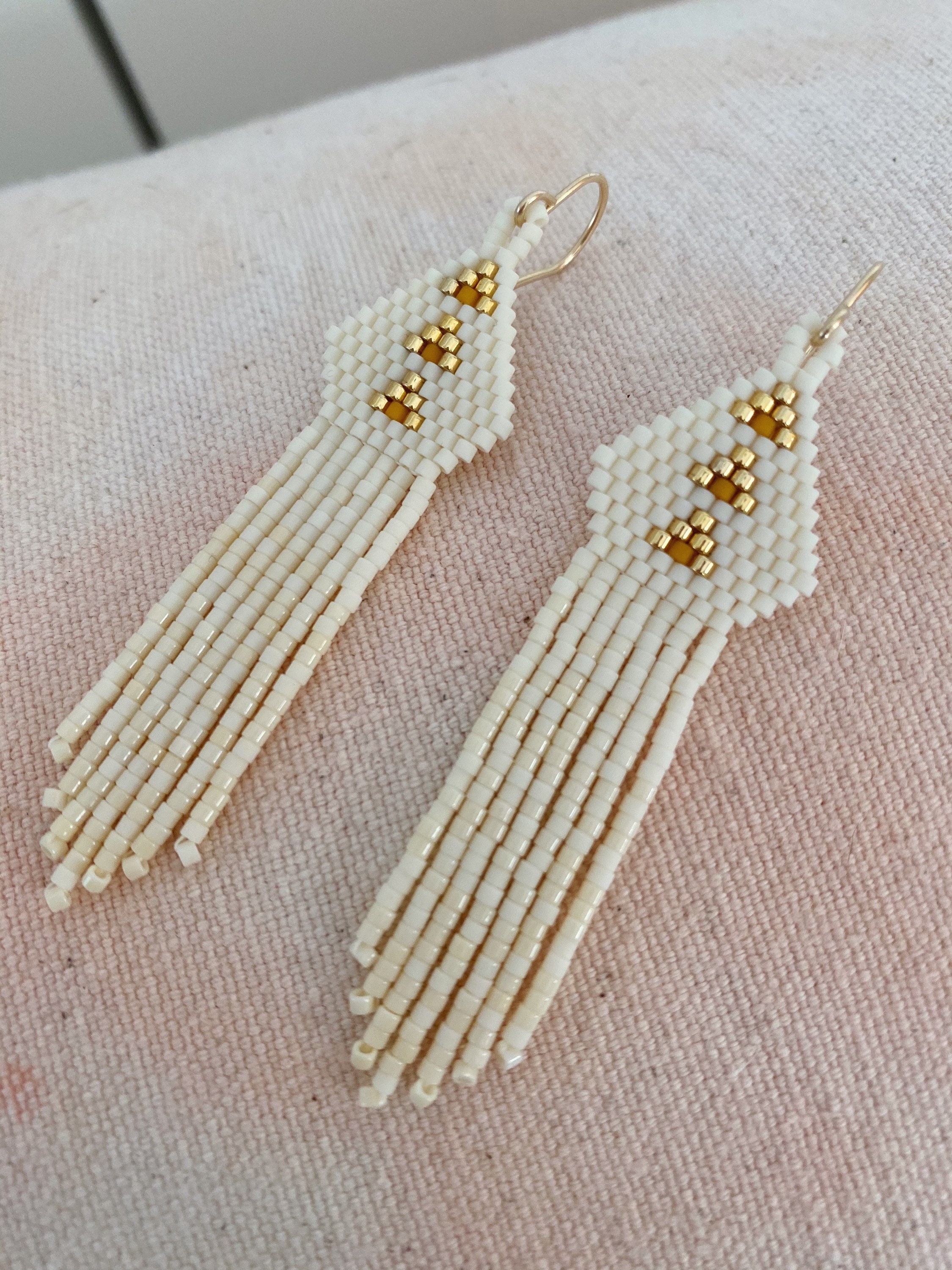 Handwoven Seed Bead Earrings Handmade Jewelry Statement Earrings Beaded ...