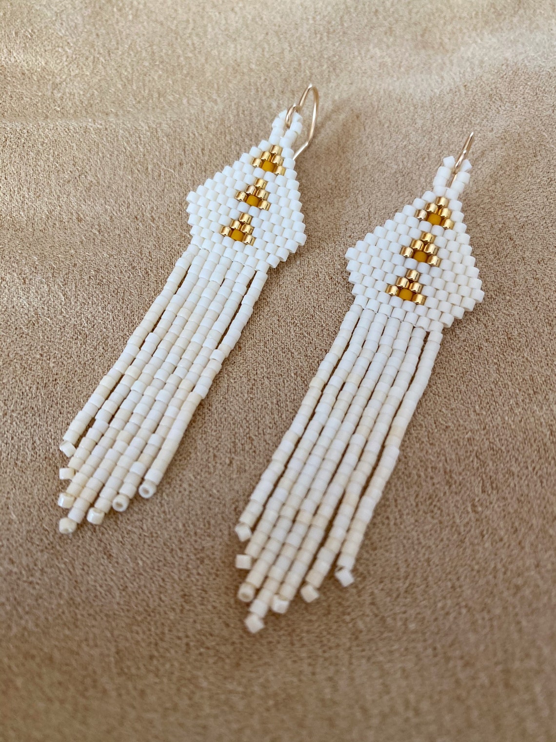 Handwoven Seed Bead Earrings Handmade Jewelry Statement Earrings Beaded ...