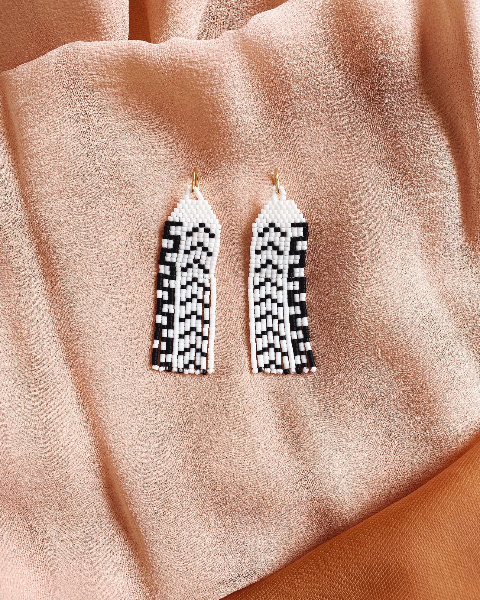 Handwoven Seed Bead Earrings Handmade Jewelry Statement Earrings Beaded ...