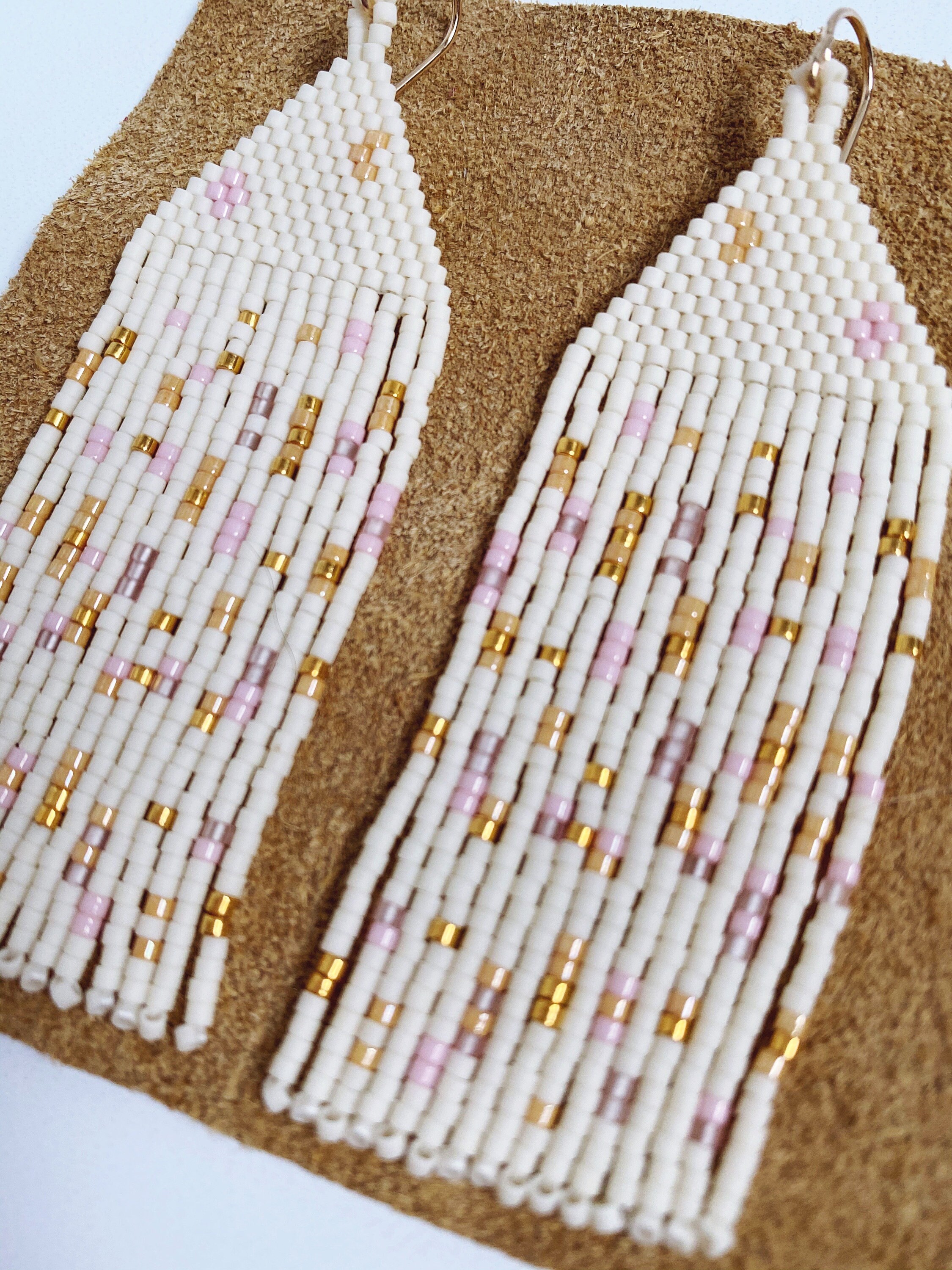 Handwoven Seed Bead Earrings | Handmade Jewelry | Statement Earrings ...