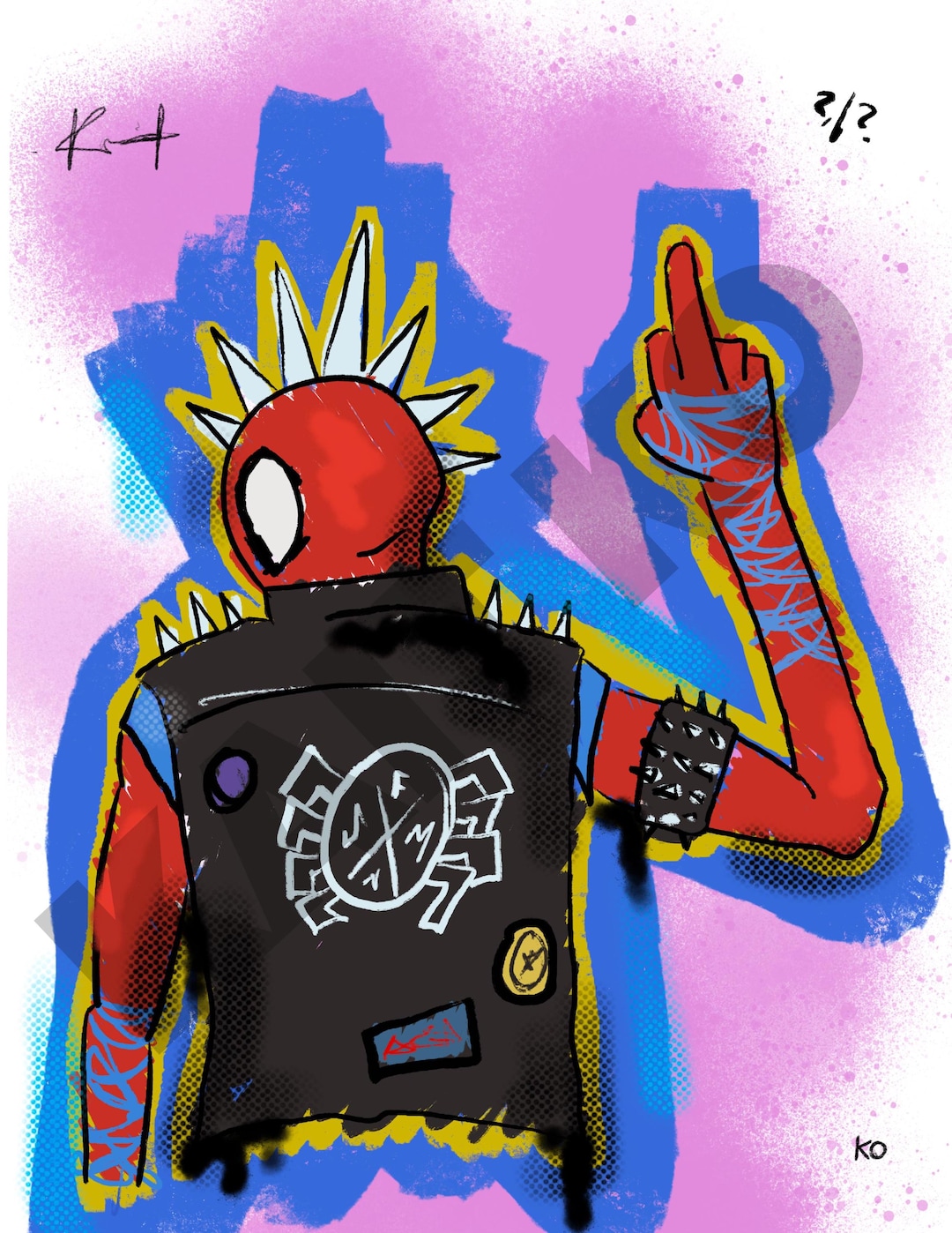 Spider-punk Print - Etsy
