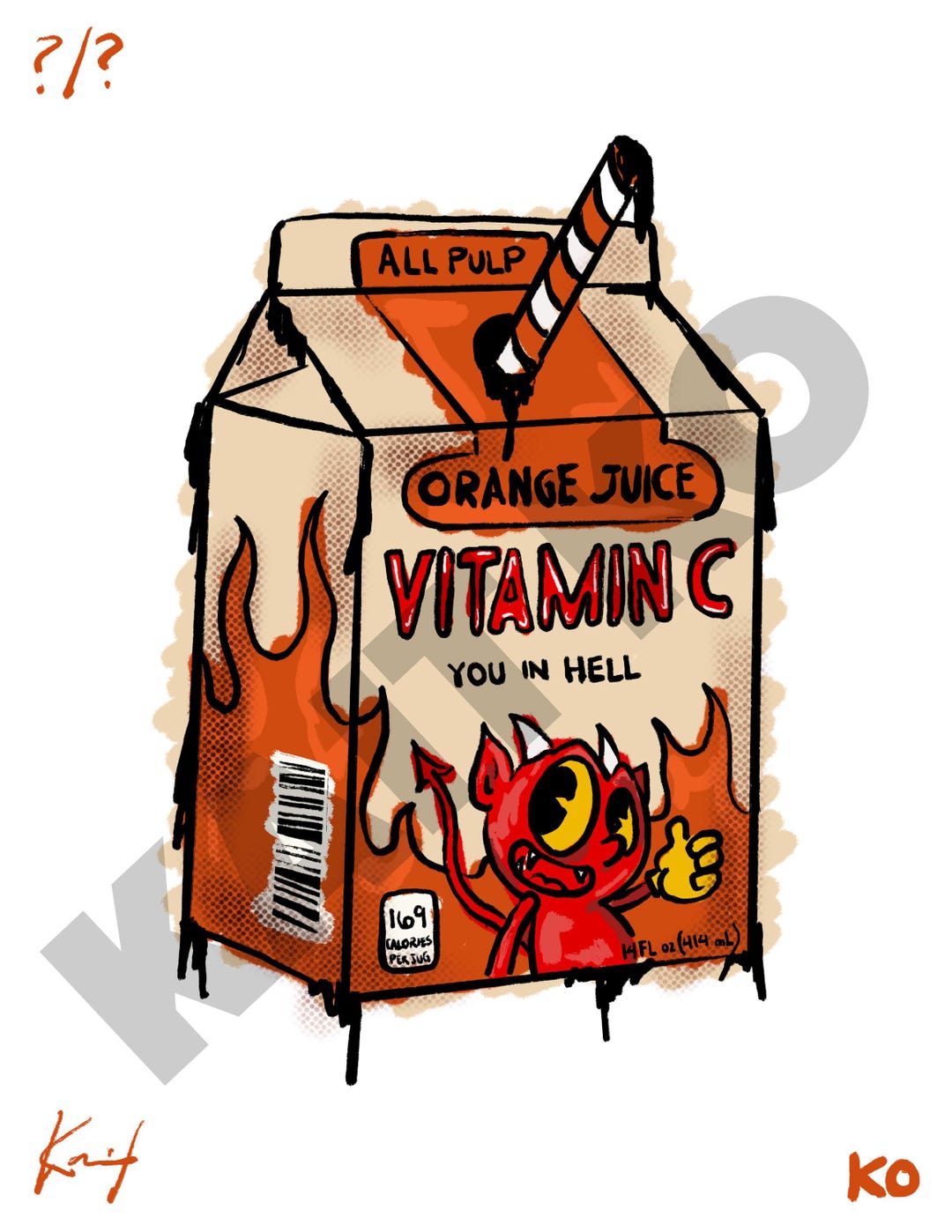 Vitamin C Juice Box Print - Etsy