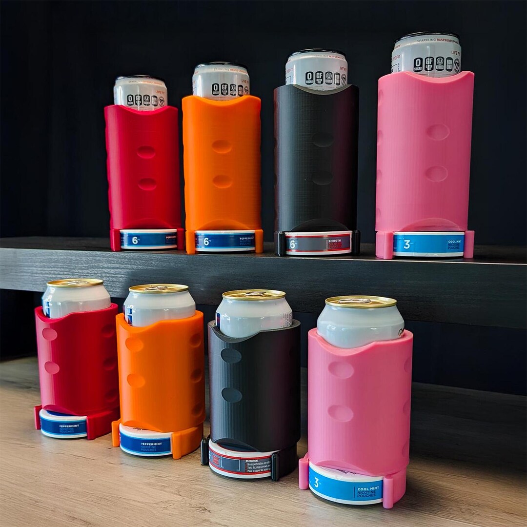 Beer Can Cooler With Flexible Nicotine Pouch Clip | Can Sleeve - Etsy