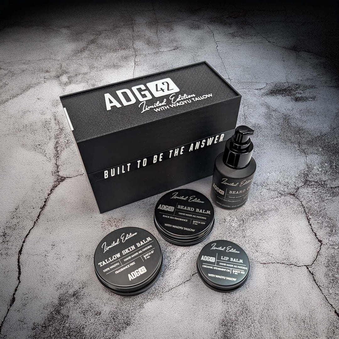 Men's Natural Beef Tallow Beard and Skin Care Set With Storage Box - Etsy