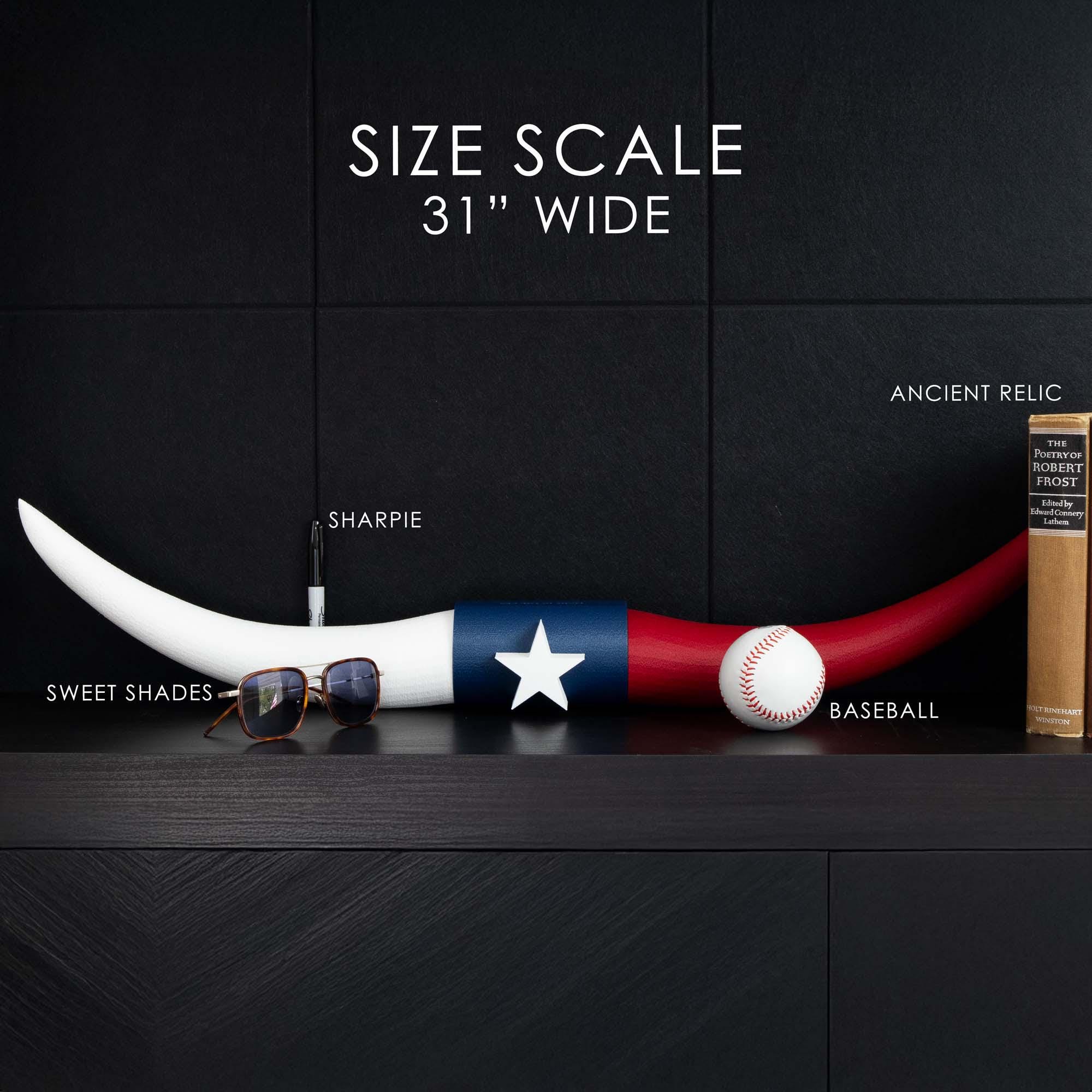 Texas Flag Steer Horns | Decorative Bull Horns | 31" Wide | Wall Mount ...