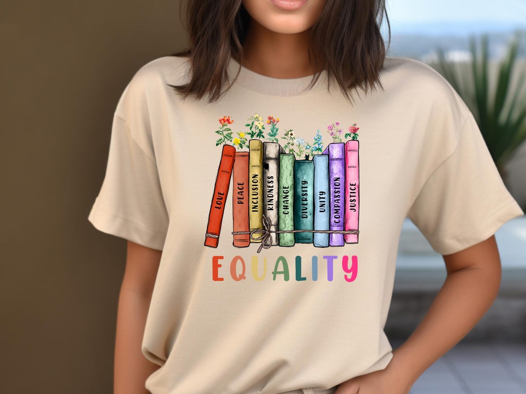 Equal Rights Shirt, Book Flower Shirt, Social Justice T-shirt, Equality ...