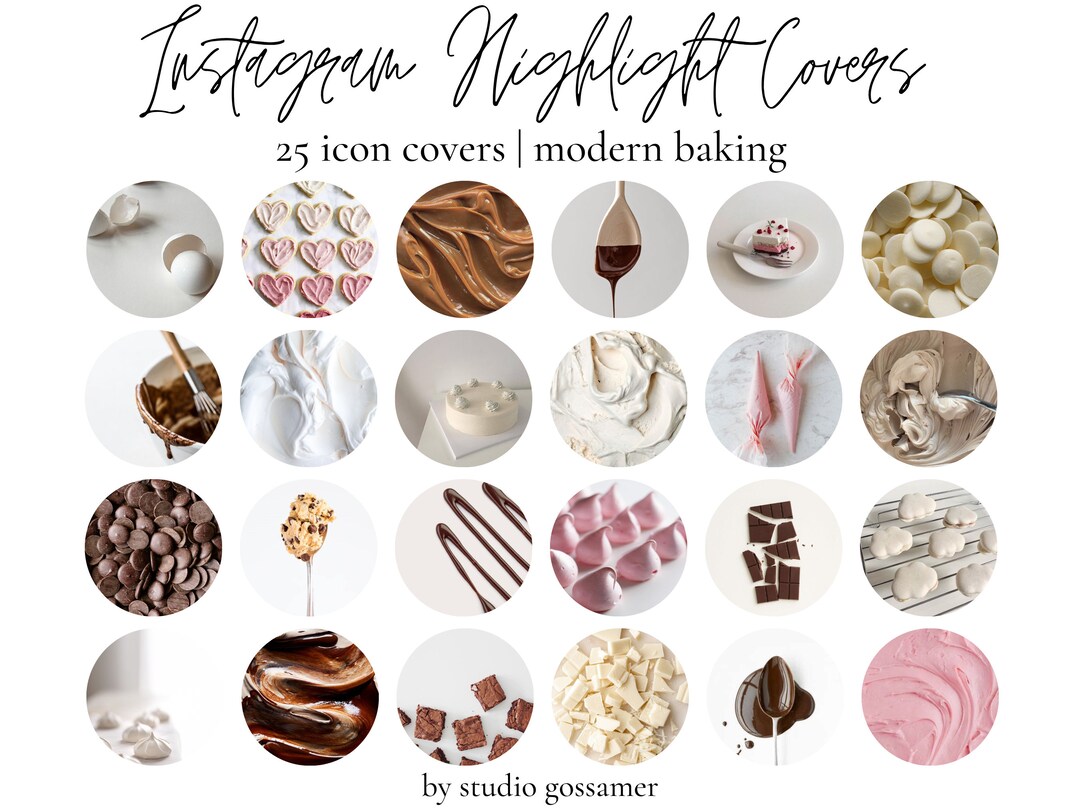 25 Modern Baking Instagram Covers, White Brown & Pink Aesthetic, Clean ...