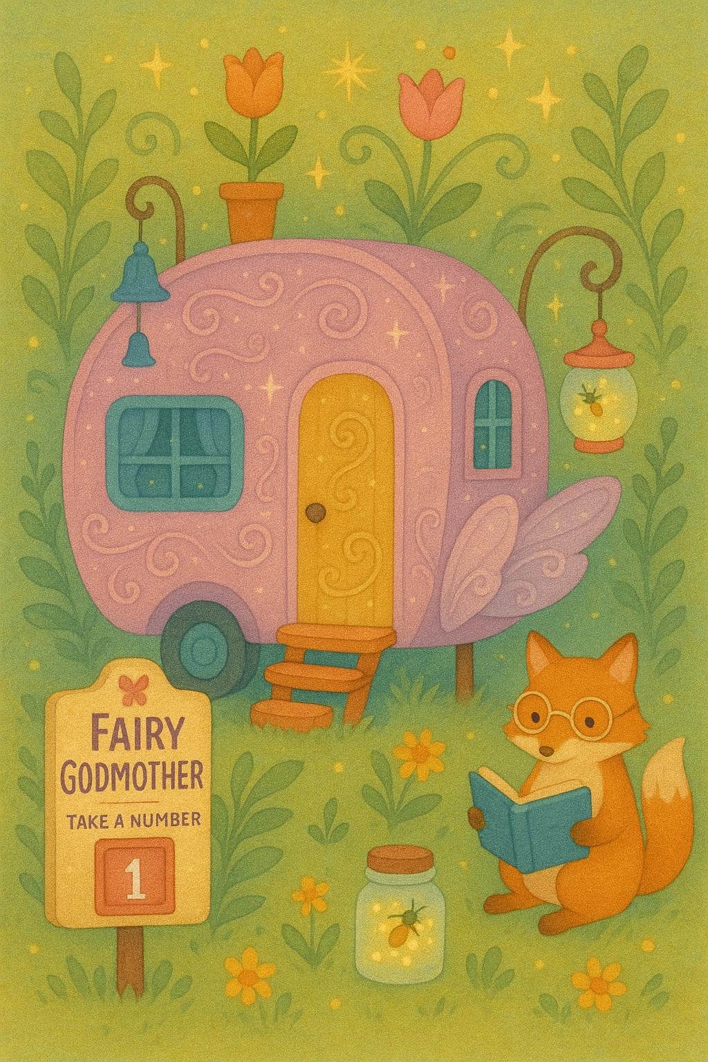 Fairy Godmother Trailer – Whimsical Garden Camper Art Print | Magical ...