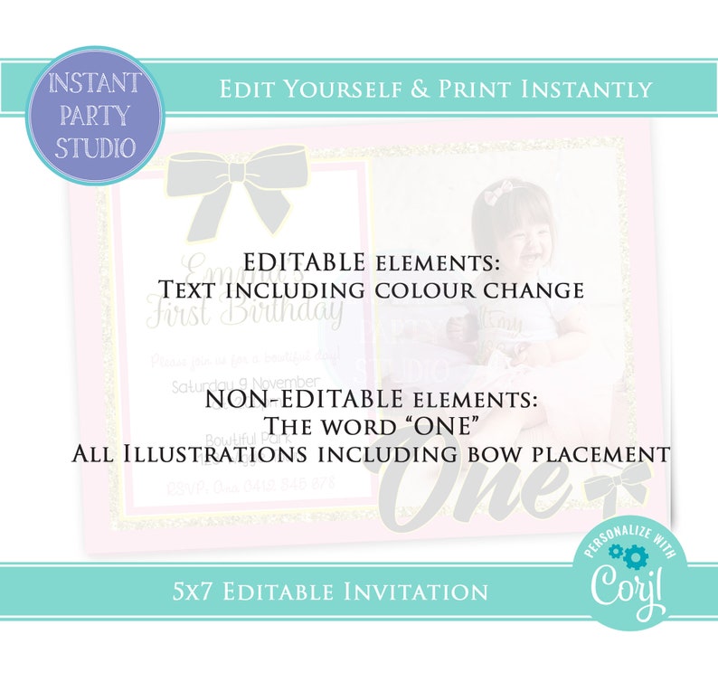 Emma Wiggle Invitation, Bowtiful Invite, 1st Birthday Invite, Emma ...