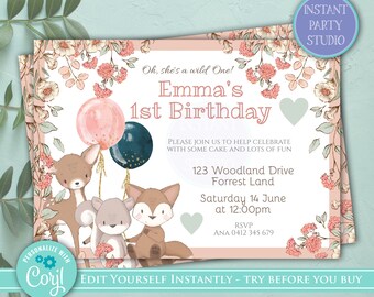 Forrest Birthday Invitation - Etsy