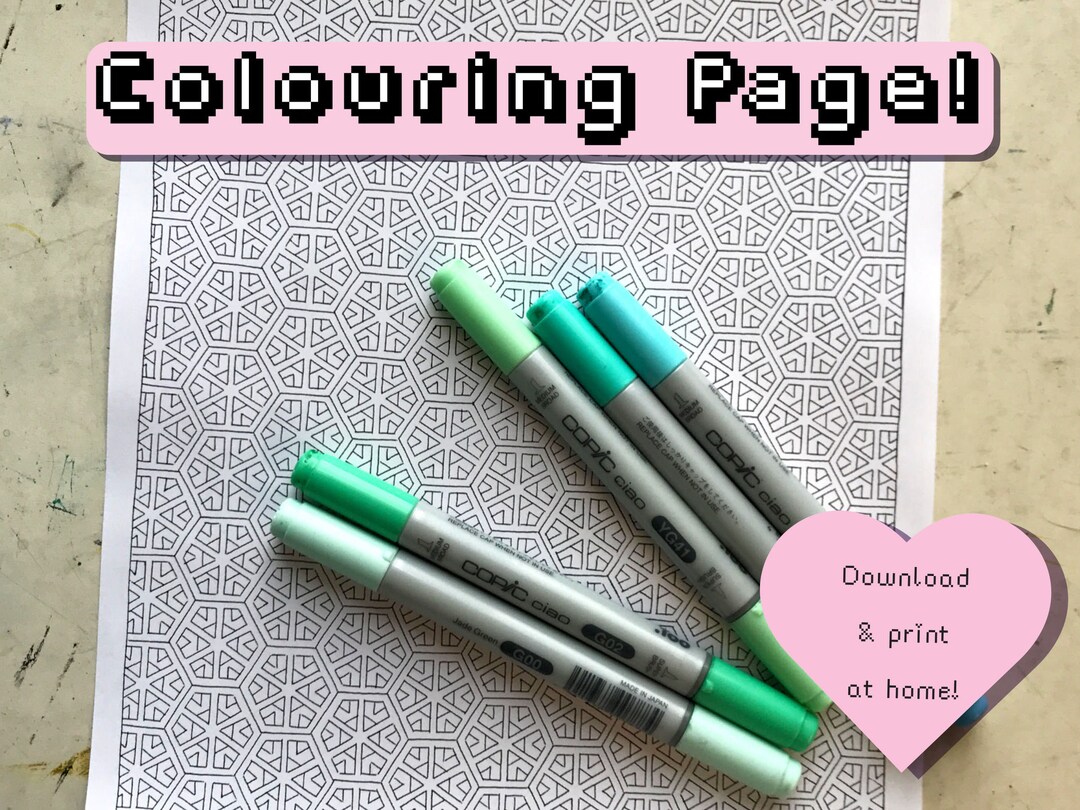 Colouring Page / Printable / Hexagon Pattern - Etsy