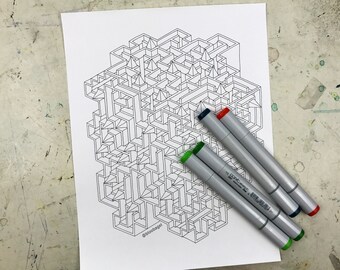 Colouring Page / Printable / Switchboard Labyrinth | Etsy