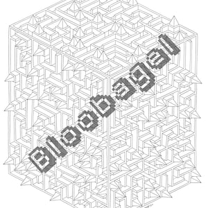 Colouring Page / Printable and Digital Versions / Isometric Rectangle ...