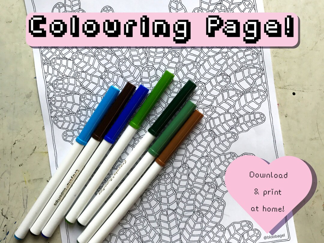 Colouring Page / Printable / Abstract Leaves - Etsy