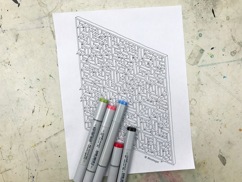 Colouring Page / Printable / Switchboard Labyrinth | Etsy