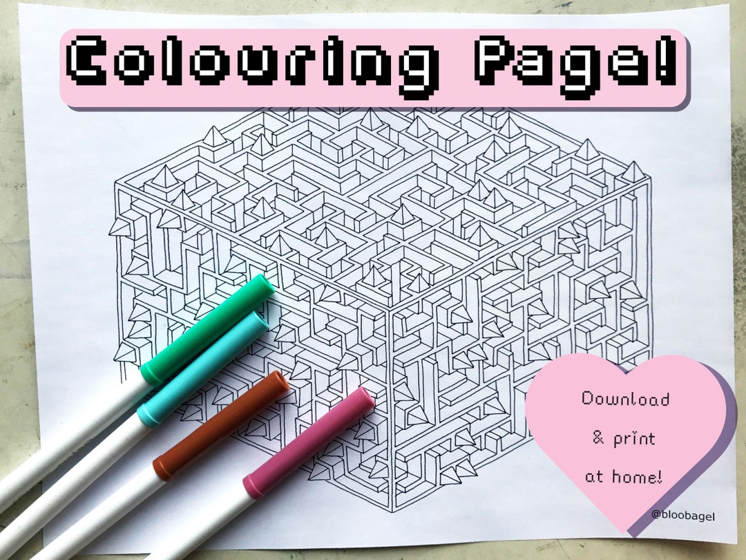 Colouring Page / Printable / Isometric Cuboid - Etsy