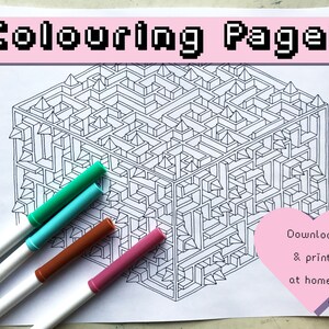 Colouring Page / Printable / Isometric Cuboid - Etsy