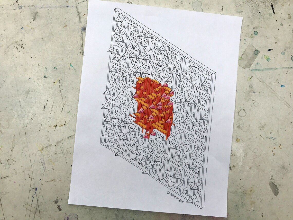 Colouring Page / Printable / Switchboard Labyrinth - Etsy