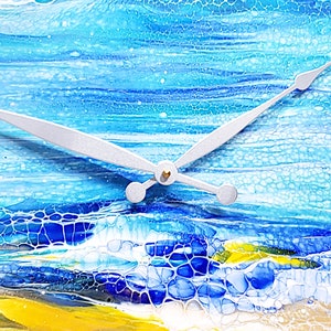 Unique Modern Large Clock for Walls, Ocean Seascape Design Abstract Art ...