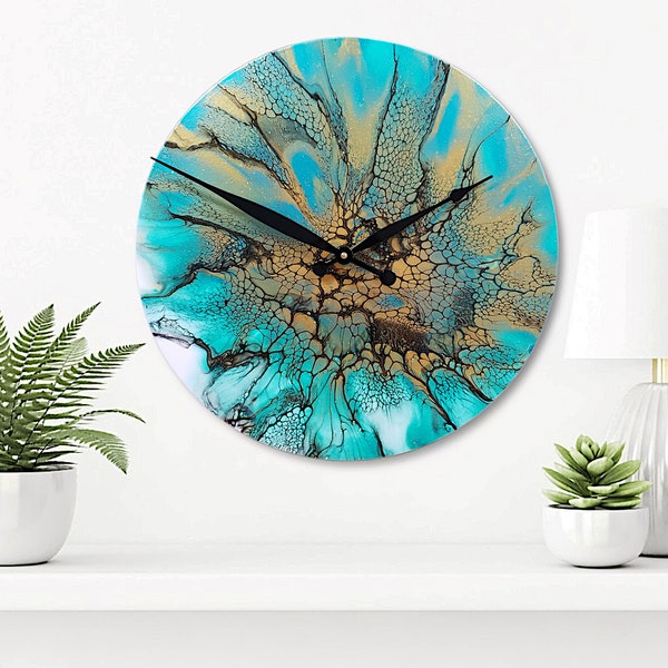 Teal Clock - Etsy