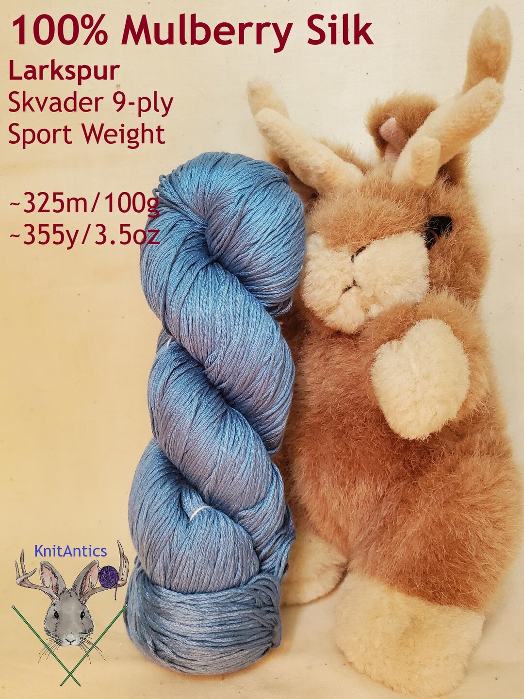 Skvader 9 Larkspur 100% Mulberry Silk 325m/100g Fingering Weight - Etsy