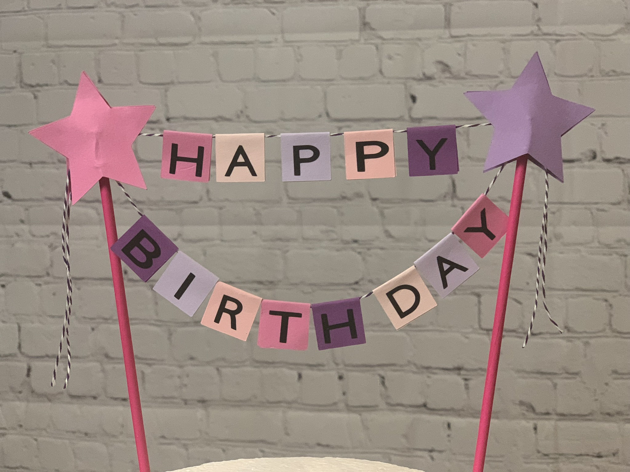 HAPPY BIRTHDAY Cake Topper Paper Cake Topper Cake Banner - Etsy