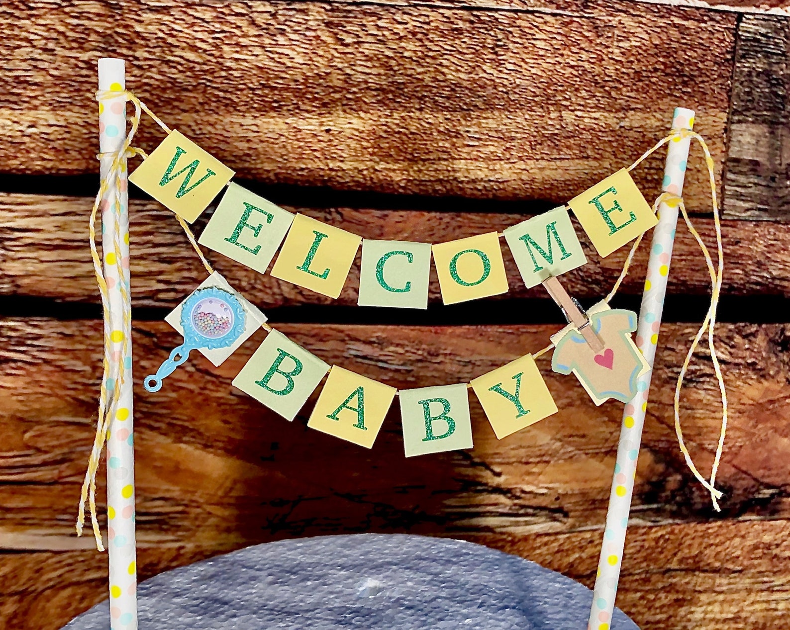 Welcome Baby Welcome Baby Cake Banner Gender Neutral Baby - Etsy