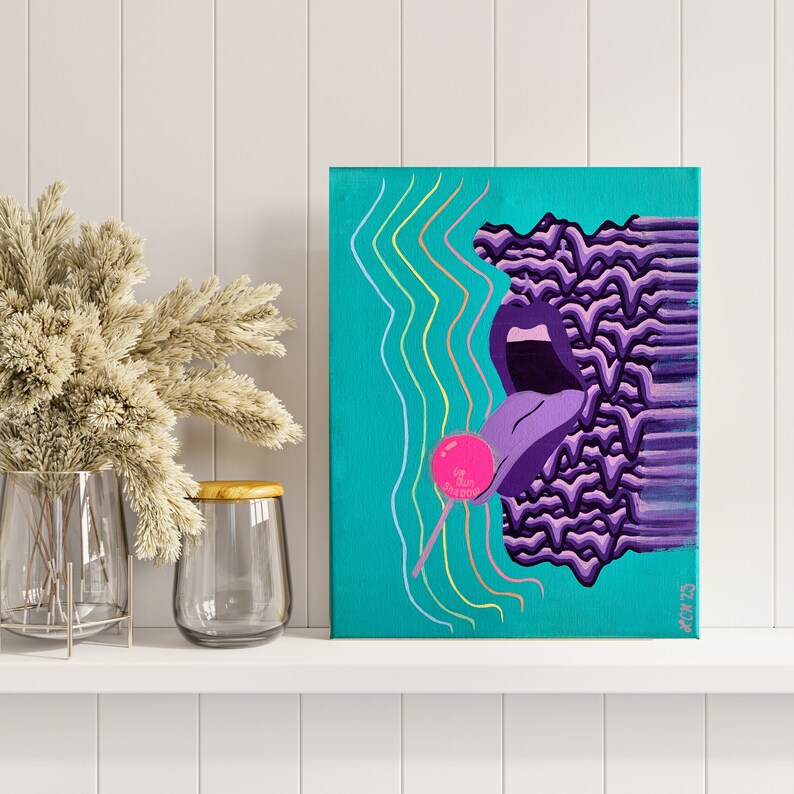 Trippy Drippy Shadow Work Portrait Acrylic Painting Spiritual - Etsy