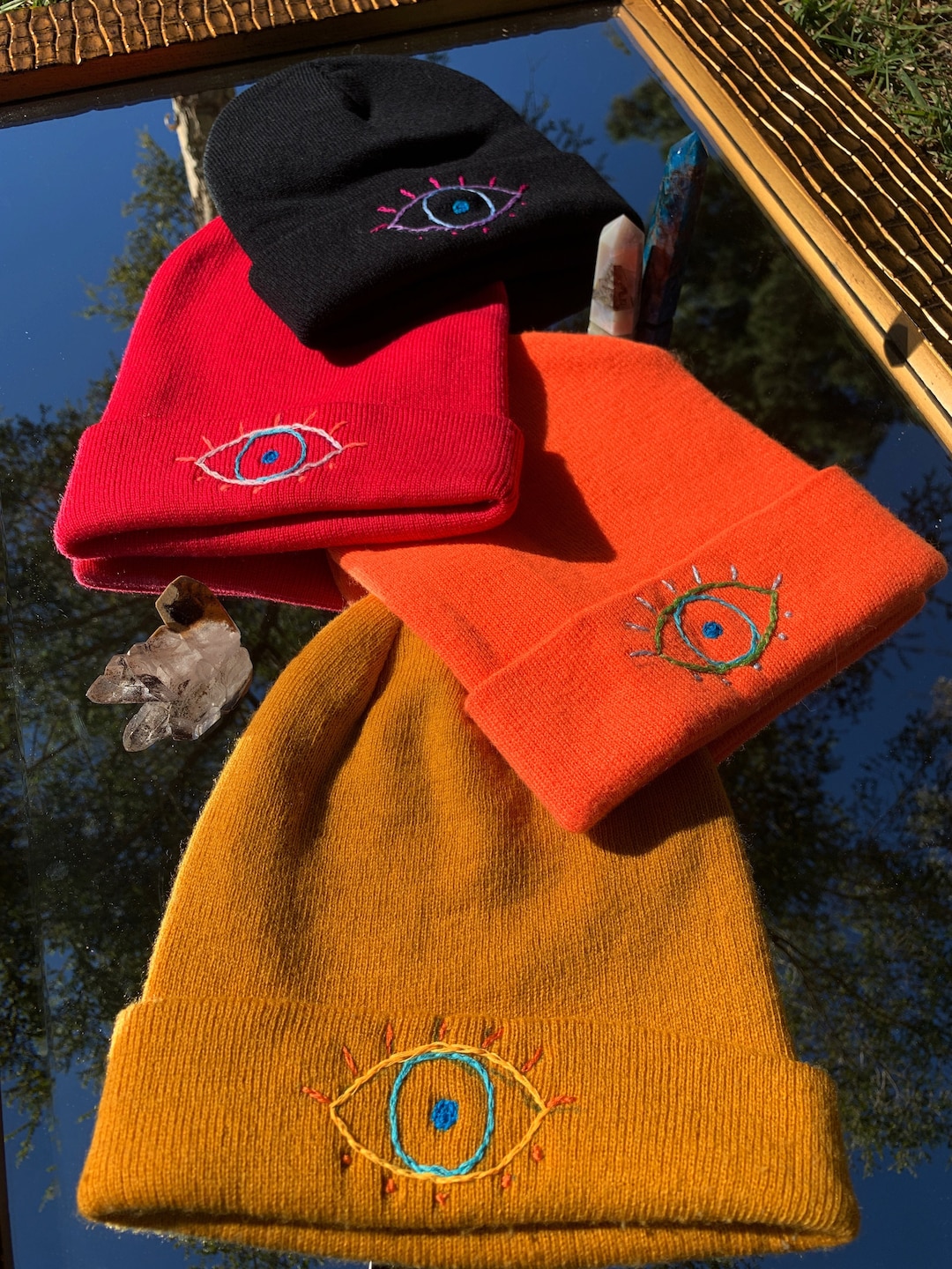 Evil Eye Beanies | Third Eye Hat | Embroidery Minimalist Art | Cute ...