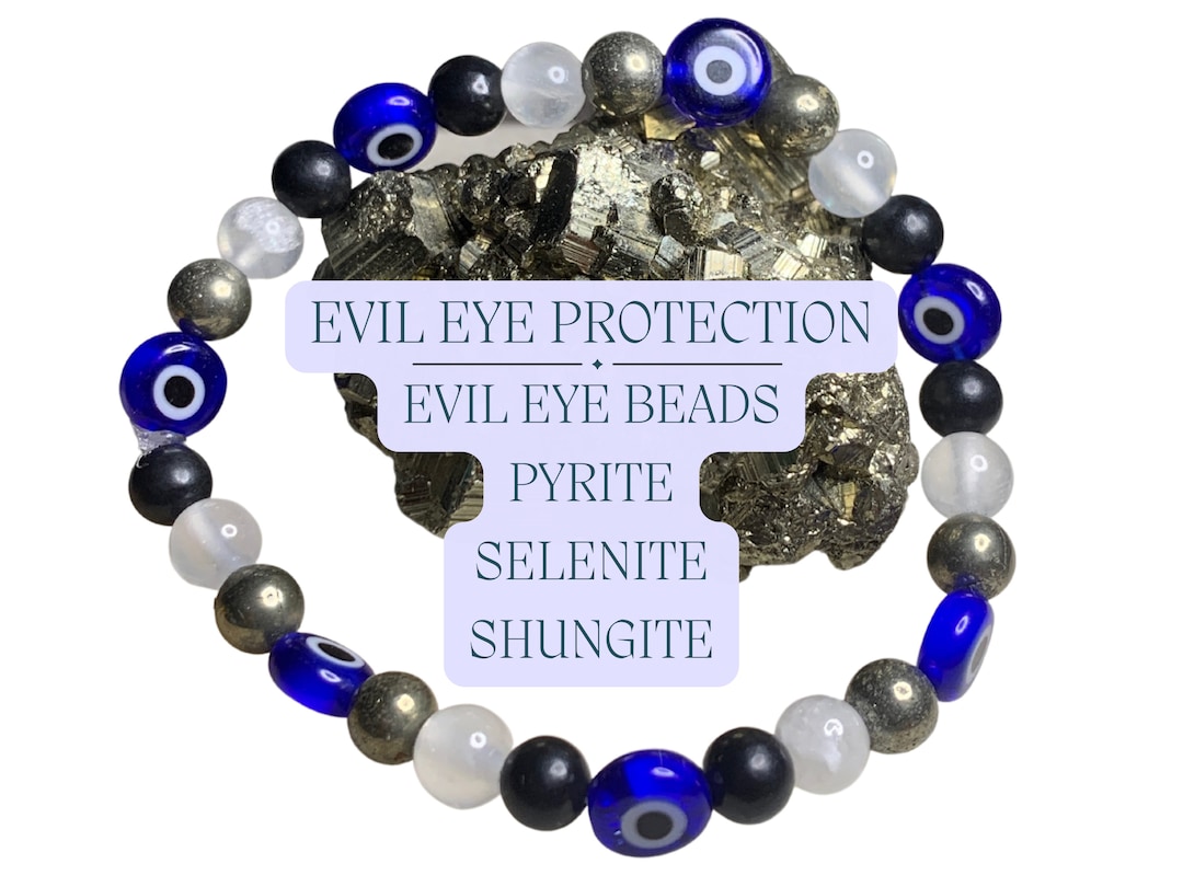 Evil Eye Triple Protection Crystal Bead Bracelet, Block Negativity ...